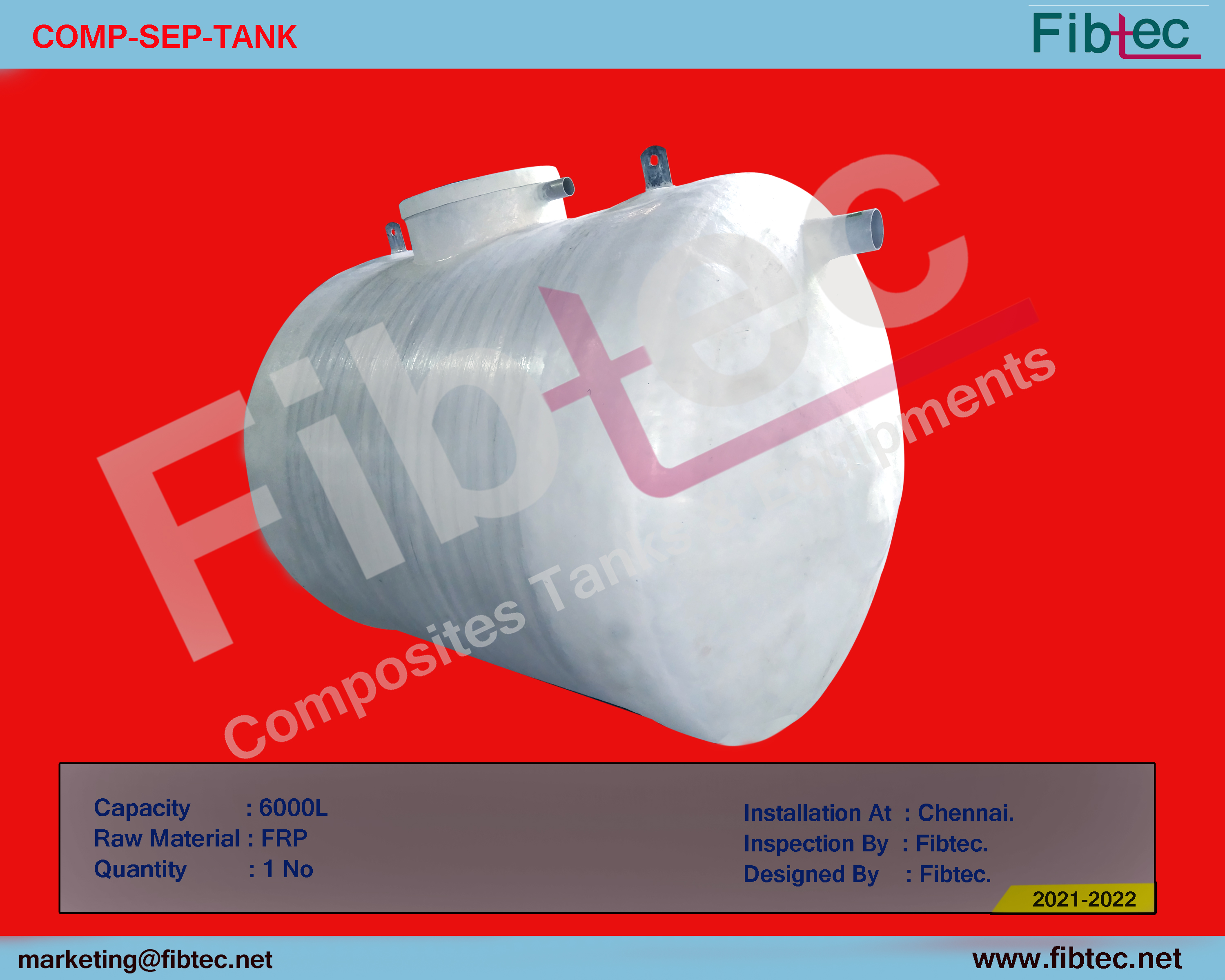 Fiber Reinforced Plastic (FRP) Underground Septic Tank