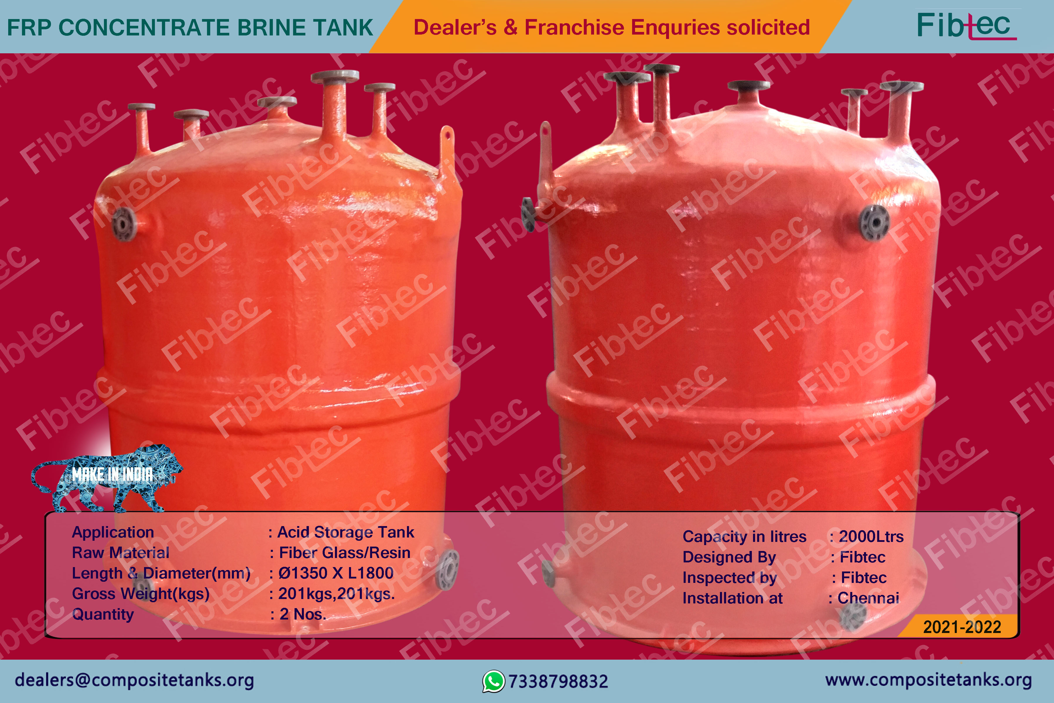 FRP Acid Storage Tank