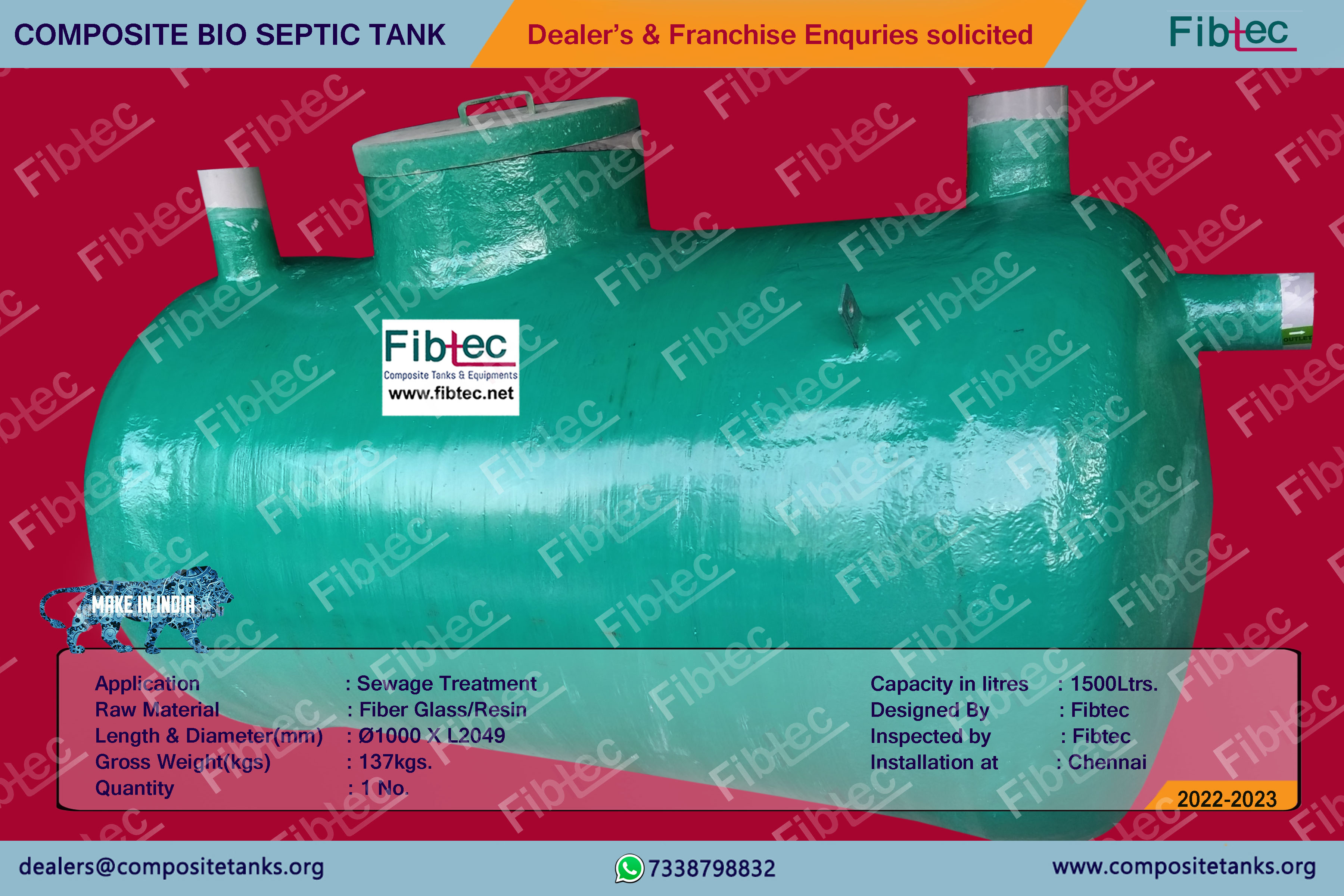 Fibre Glass Composite Bio Septic Tank