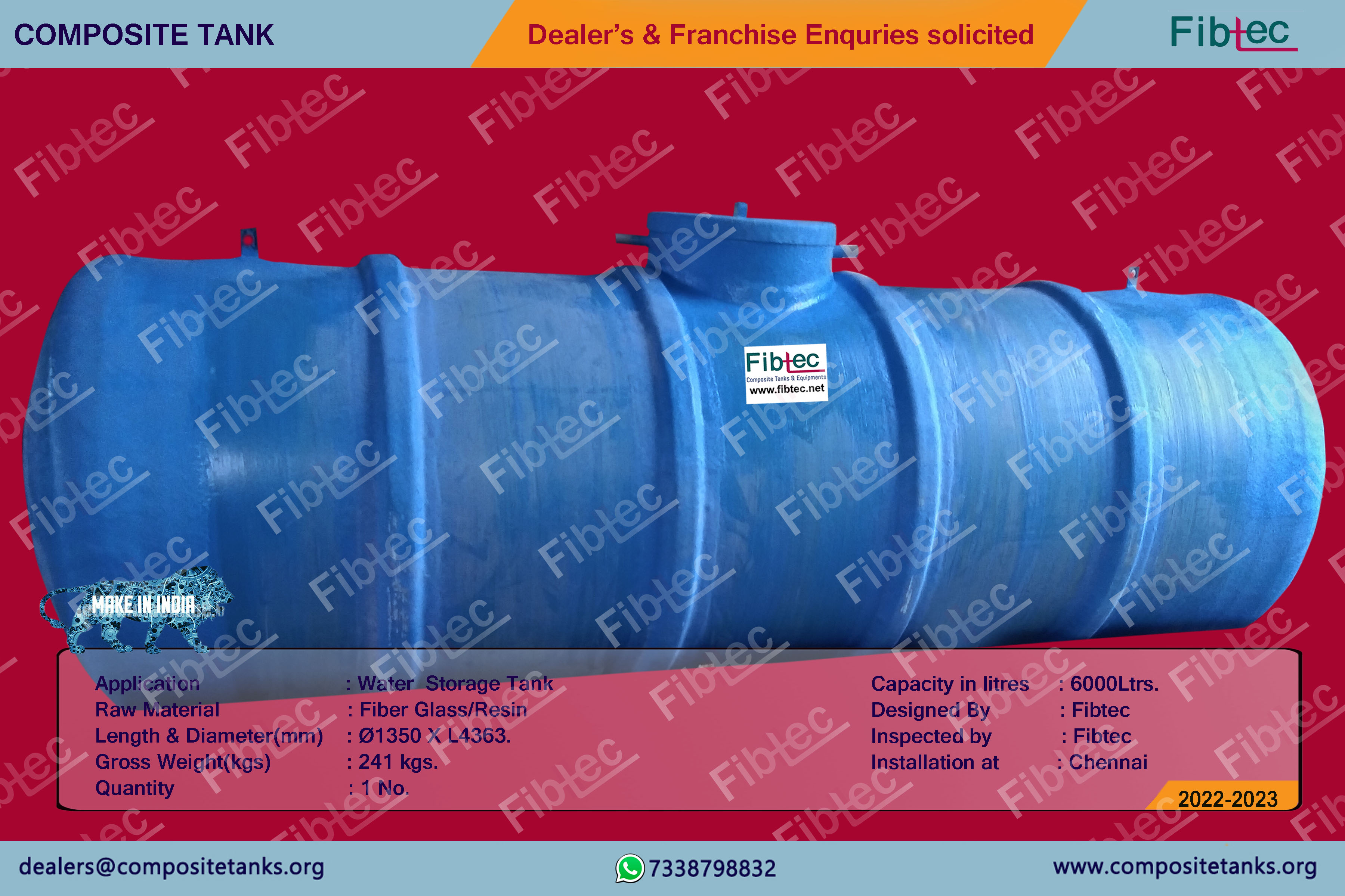 FRP Concentrate Brine Tank