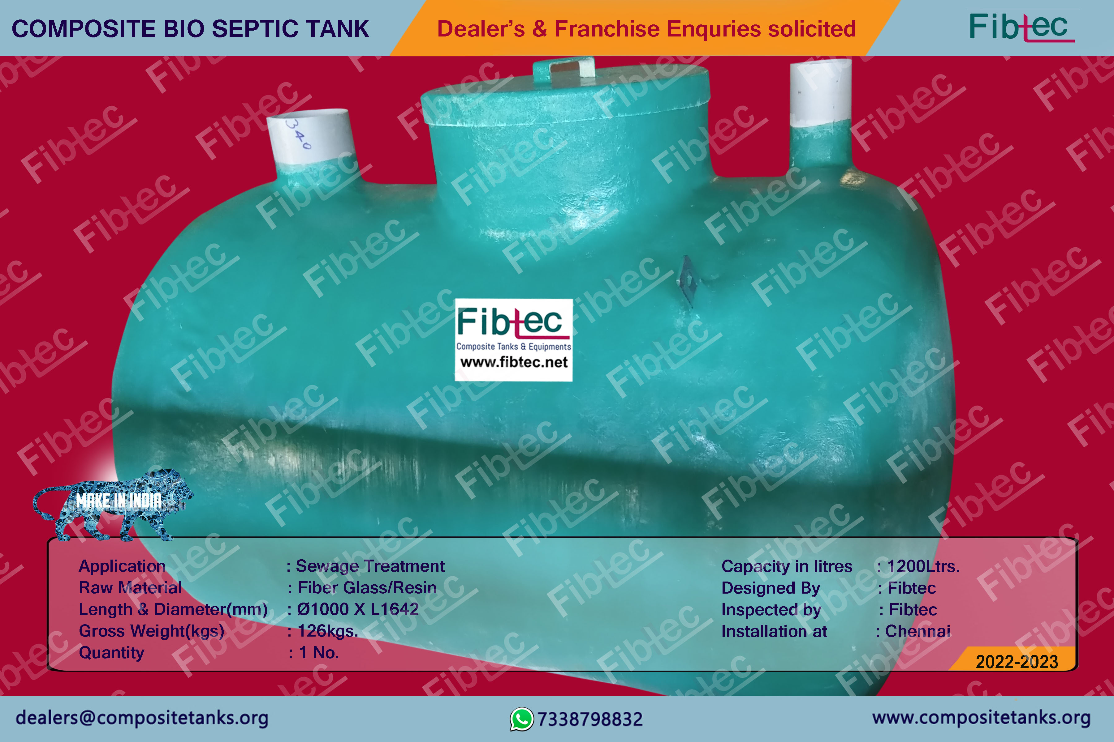 FRP Non Filling Septic Tank