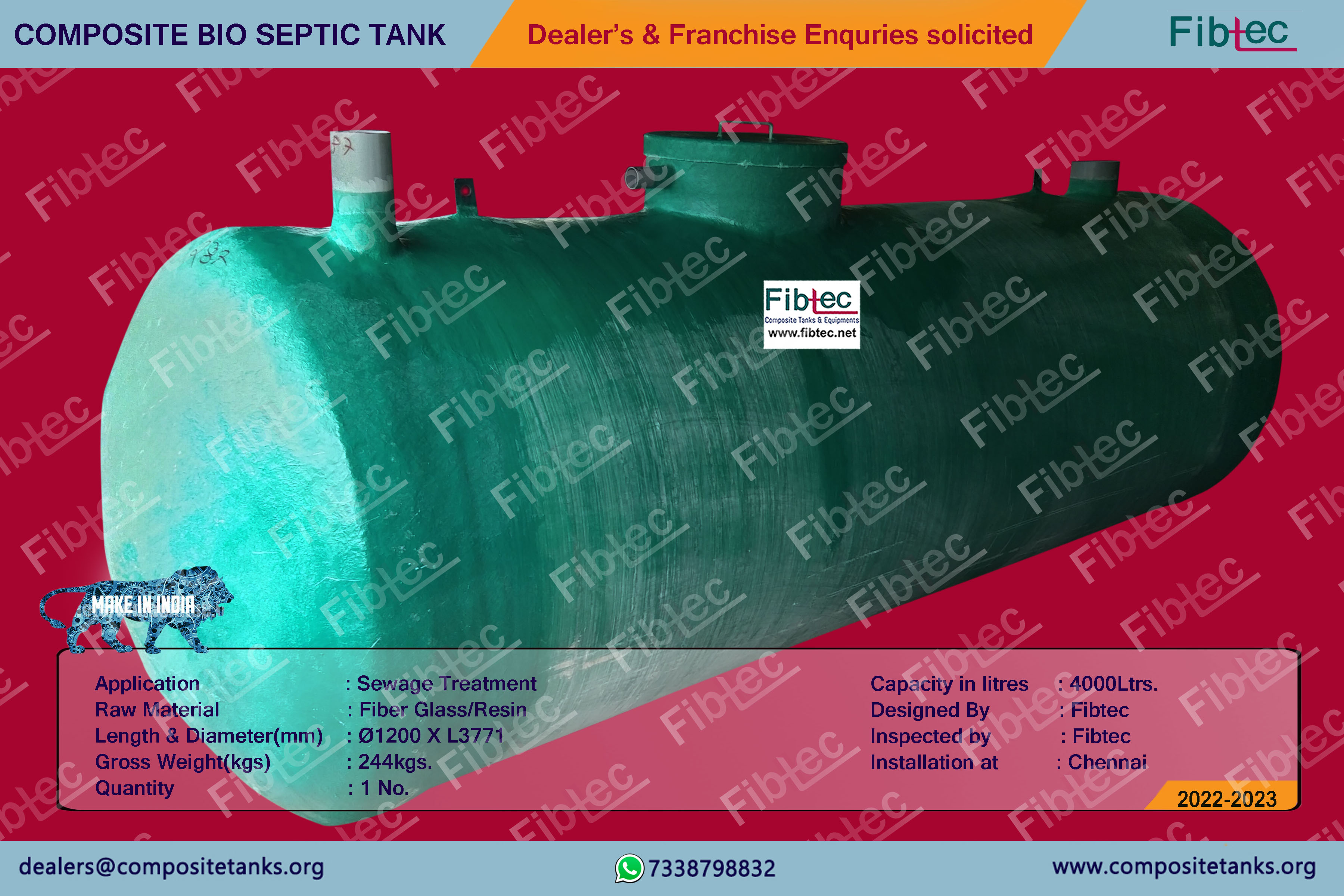 FRP Concentrate Brine Tank